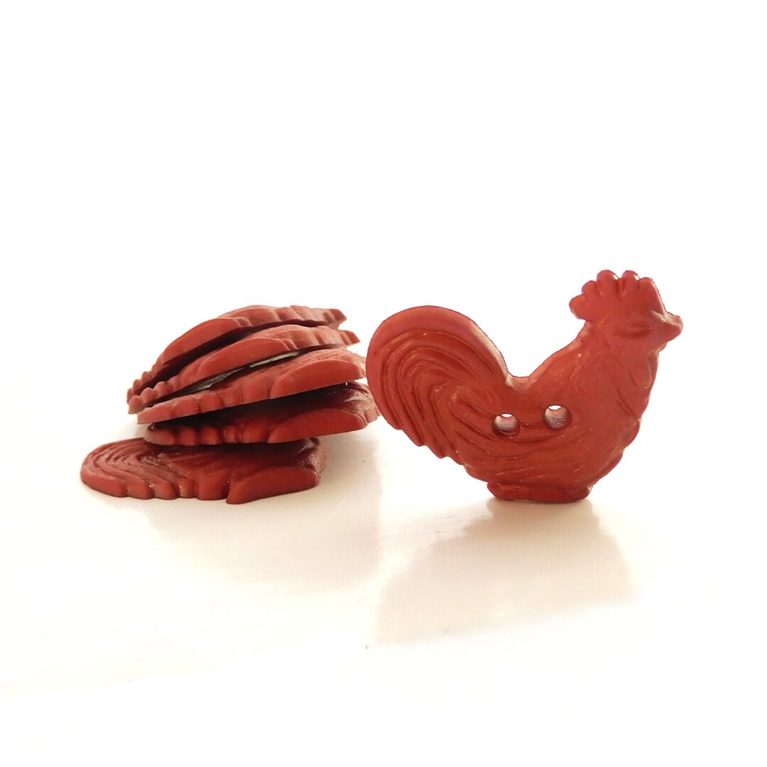 Red Rooster Buttons by Buttons Galore / Novelty Farm Animal Chicken ...