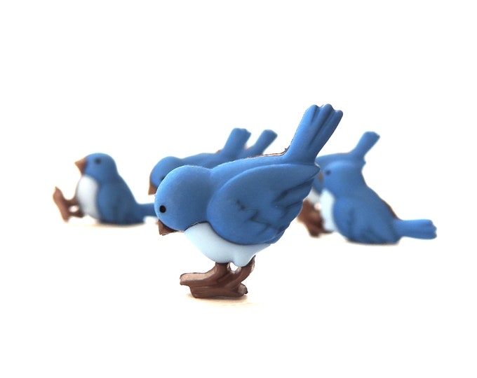 Blue Bird Buttons by Dress It up //jesse James Novelty Gift | Etsy