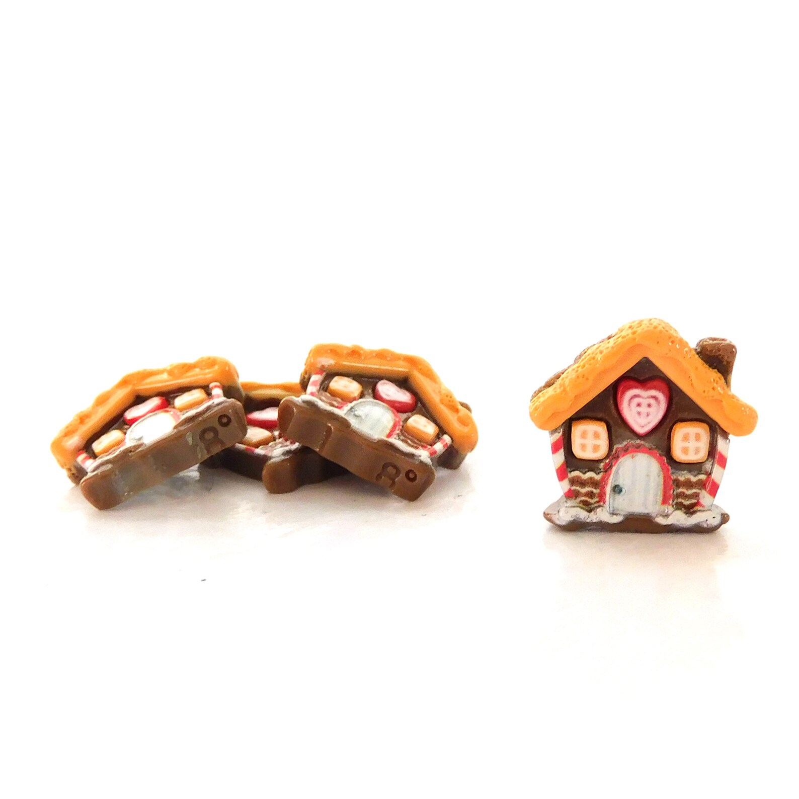 Small Gingerbread House Flat Back Embellishments / Christmas Flatback ...