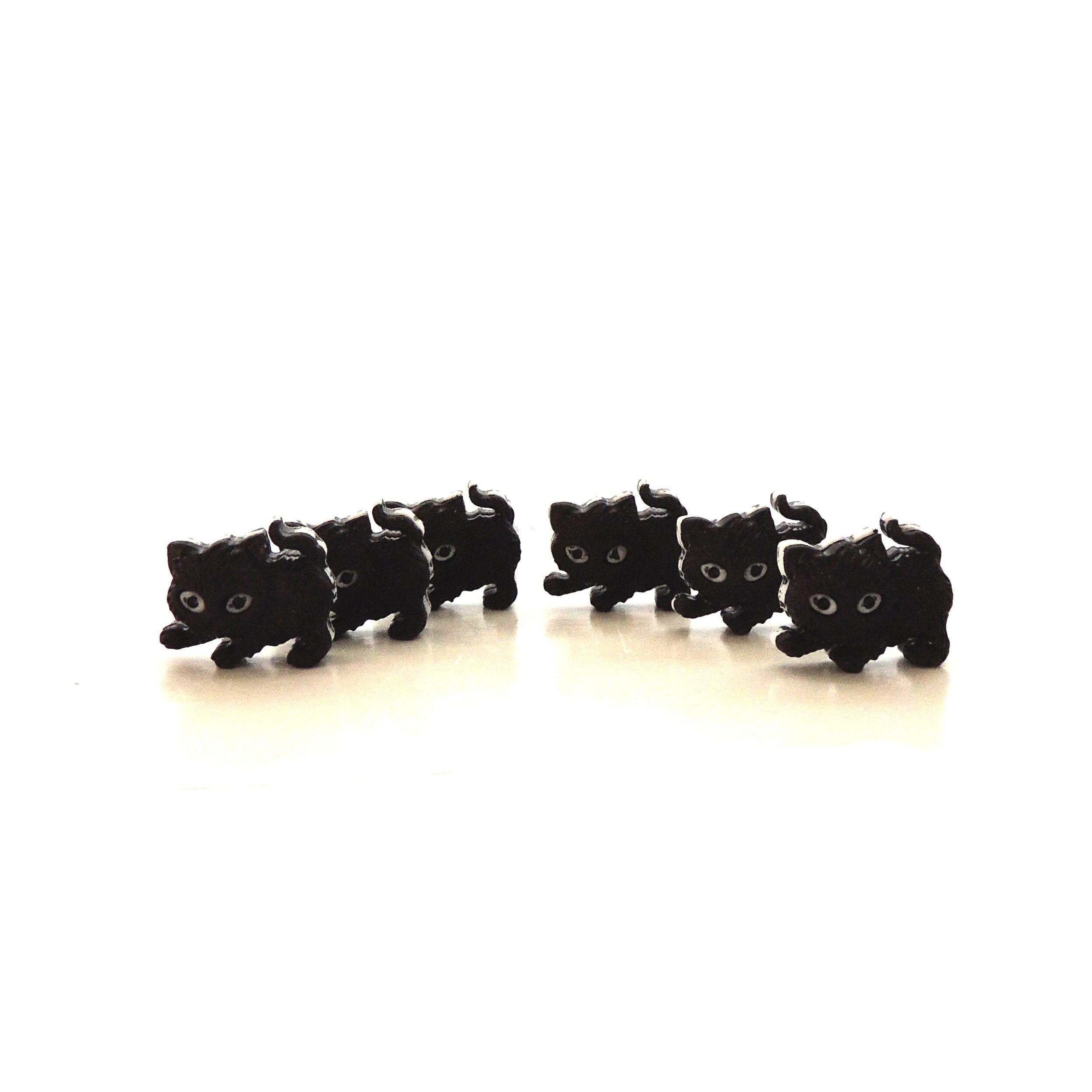 Black Cat Buttons by Buttons Galore/ Halloween Craft Embellishment - Etsy