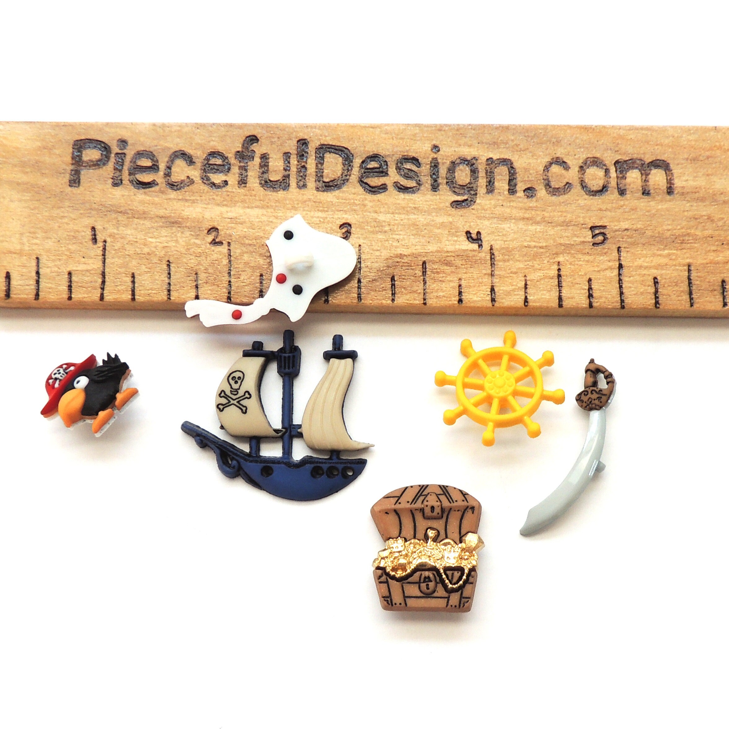Pirates Buttons by Dress It Up // Jesse James Ship captain | Etsy