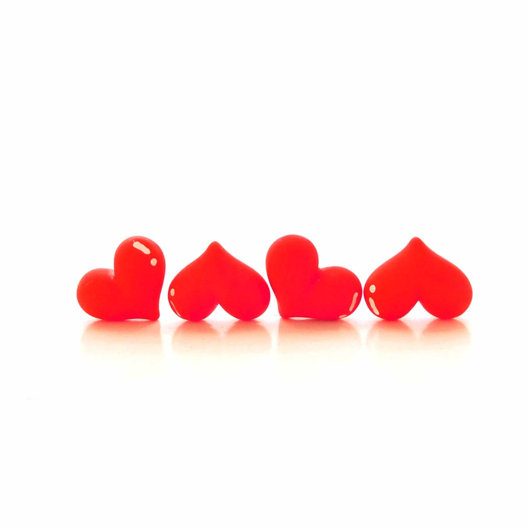 Red Heart Flat Back Embellishments / Love Flatback Resin Cabochons ...
