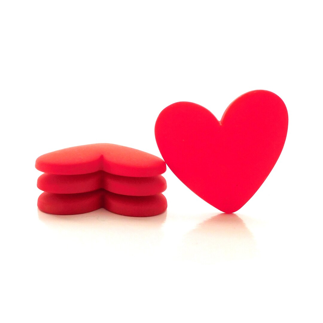 Large Matte Heart Flat Back Embellishments / Love Flatback Resin ...
