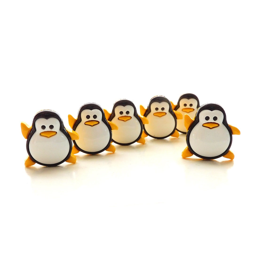 Waving Penguin Buttons - Buttons Galore / Animal Craft Embellishments ...