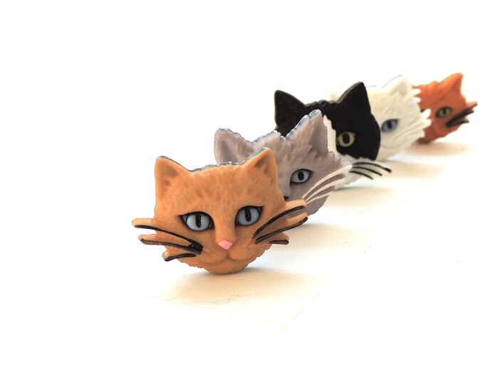 Fuzzy Felines Cat Face Buttons Dress It up / Jesse James Novelty Animal ...