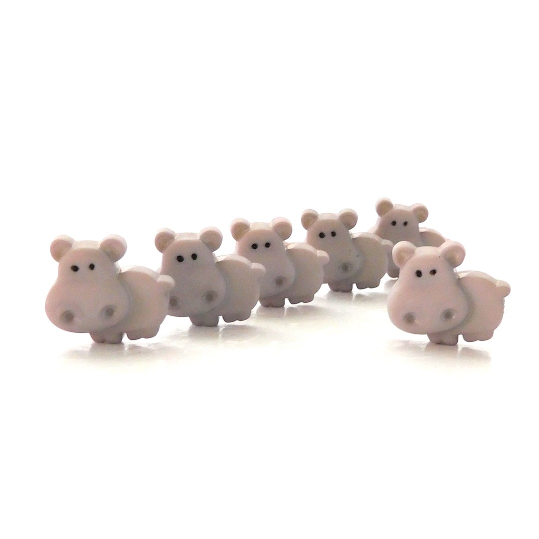 Tiny Hippo Buttons by Shelly's Buttons / Small Wild Animal ...