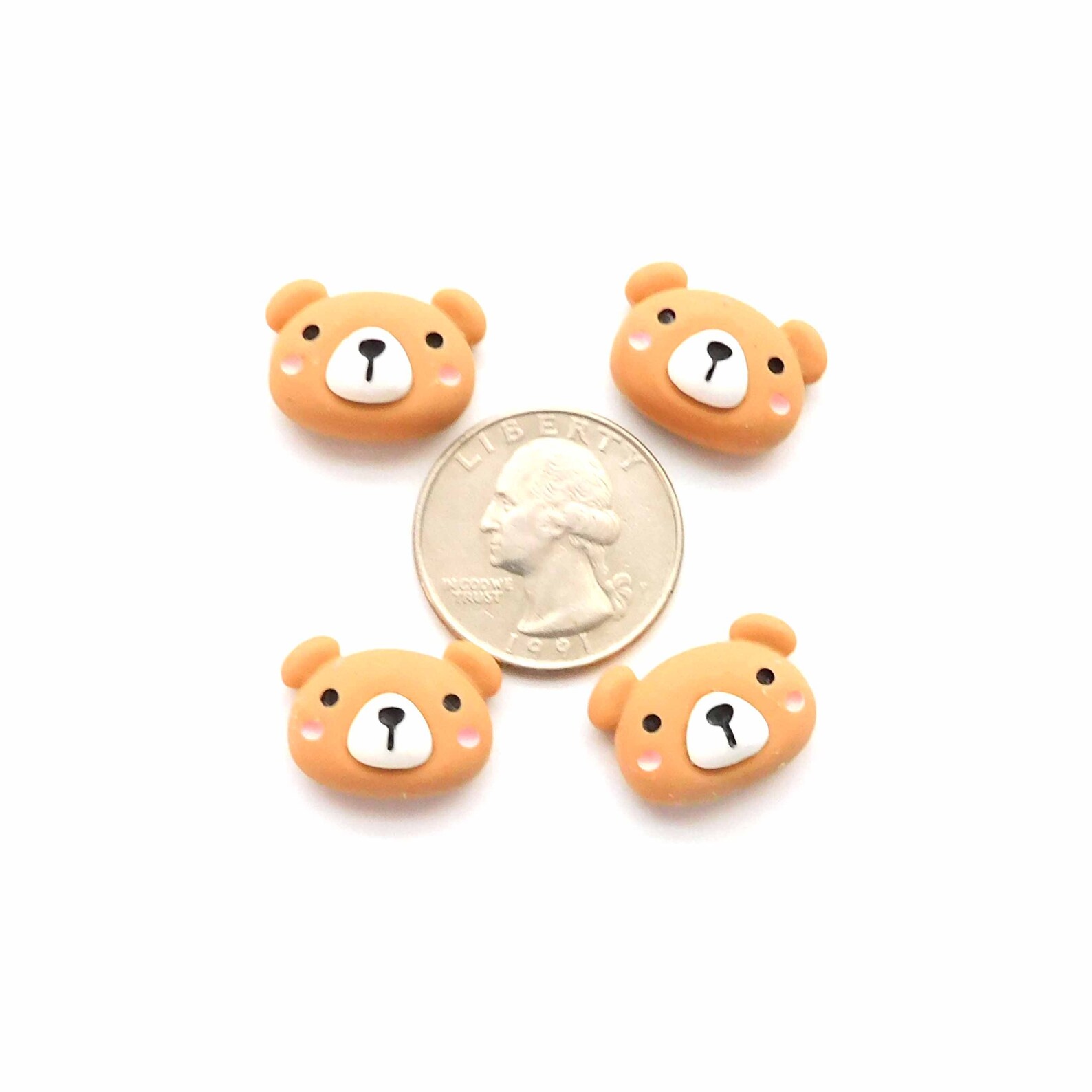 Bear Face Flat Back Embellishments / Animal Flat Back | Etsy