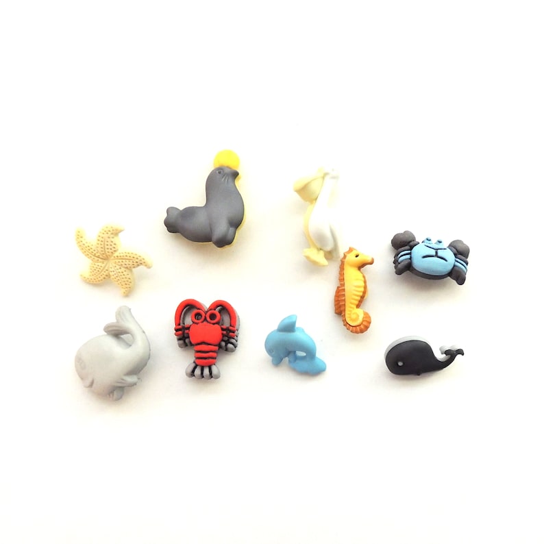 Sea Life Buttons by Buttons Galore // Novelty Ocean Creatures - Etsy ...