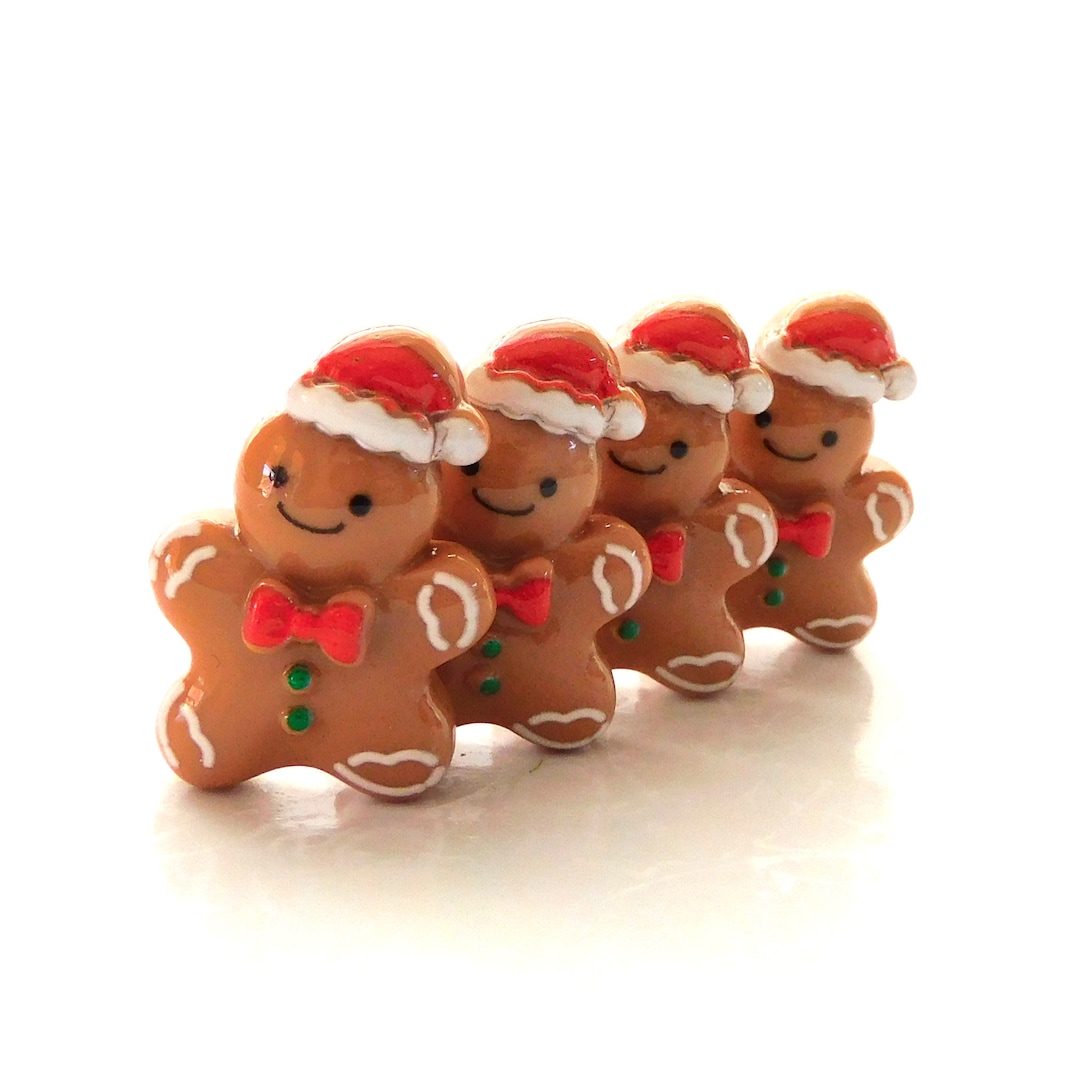 Christmas Gingerbread Man Flat Back Embellishments / Christmas Cookie ...