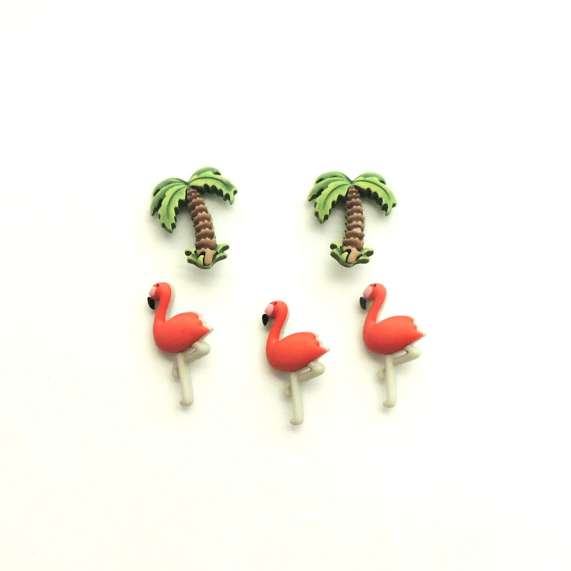 Pretty Flamingo Buttons by Buttons Galore // Beach Palm Tree | Etsy