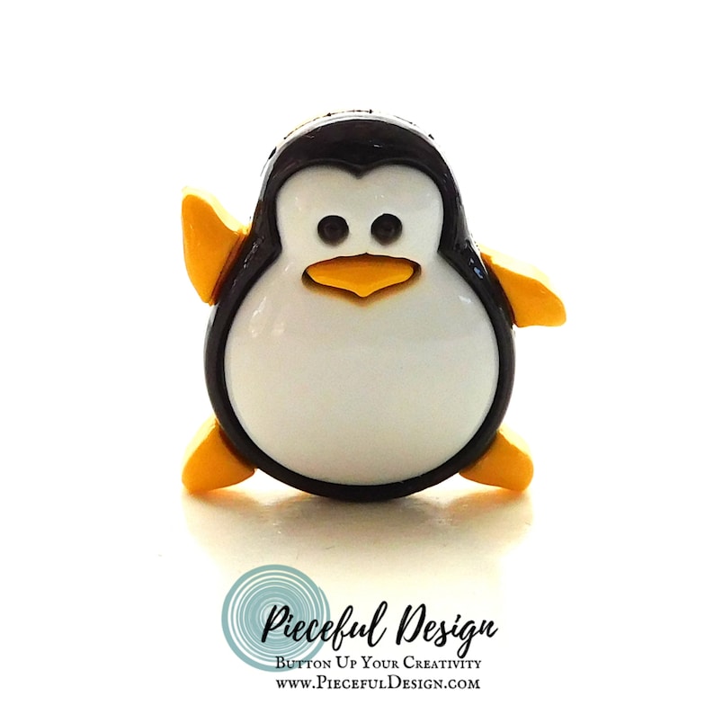 Waving Penguin Buttons - Buttons Galore / Animal Craft Embellishments ...