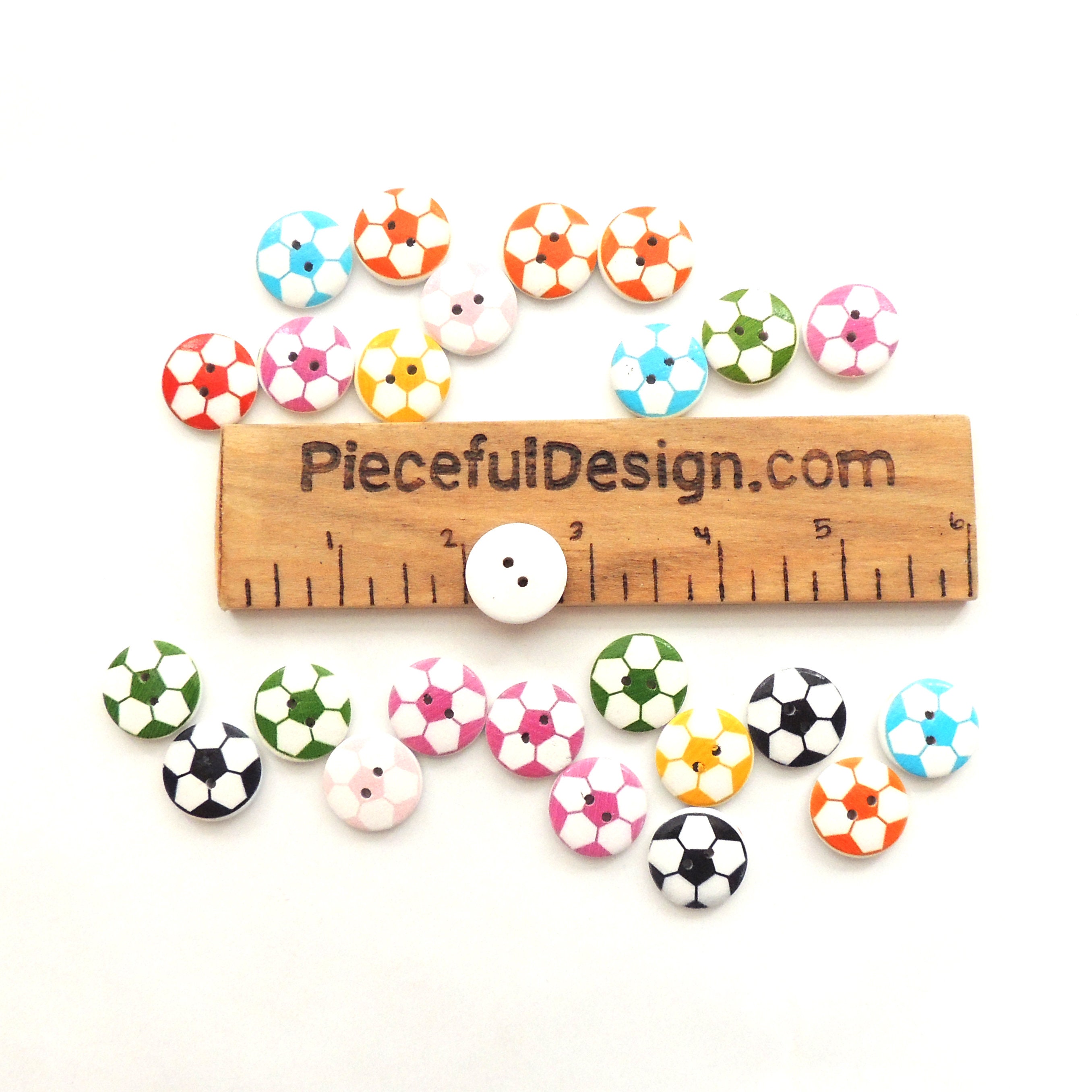 Wood Soccer Ball Buttons // Football Sports Sewing | Etsy
