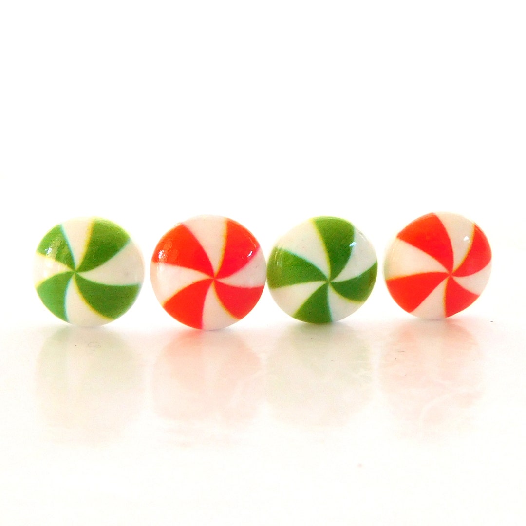 Red and Green Pinwheel Flat Back Embellishments - Set of FOUR - Etsy
