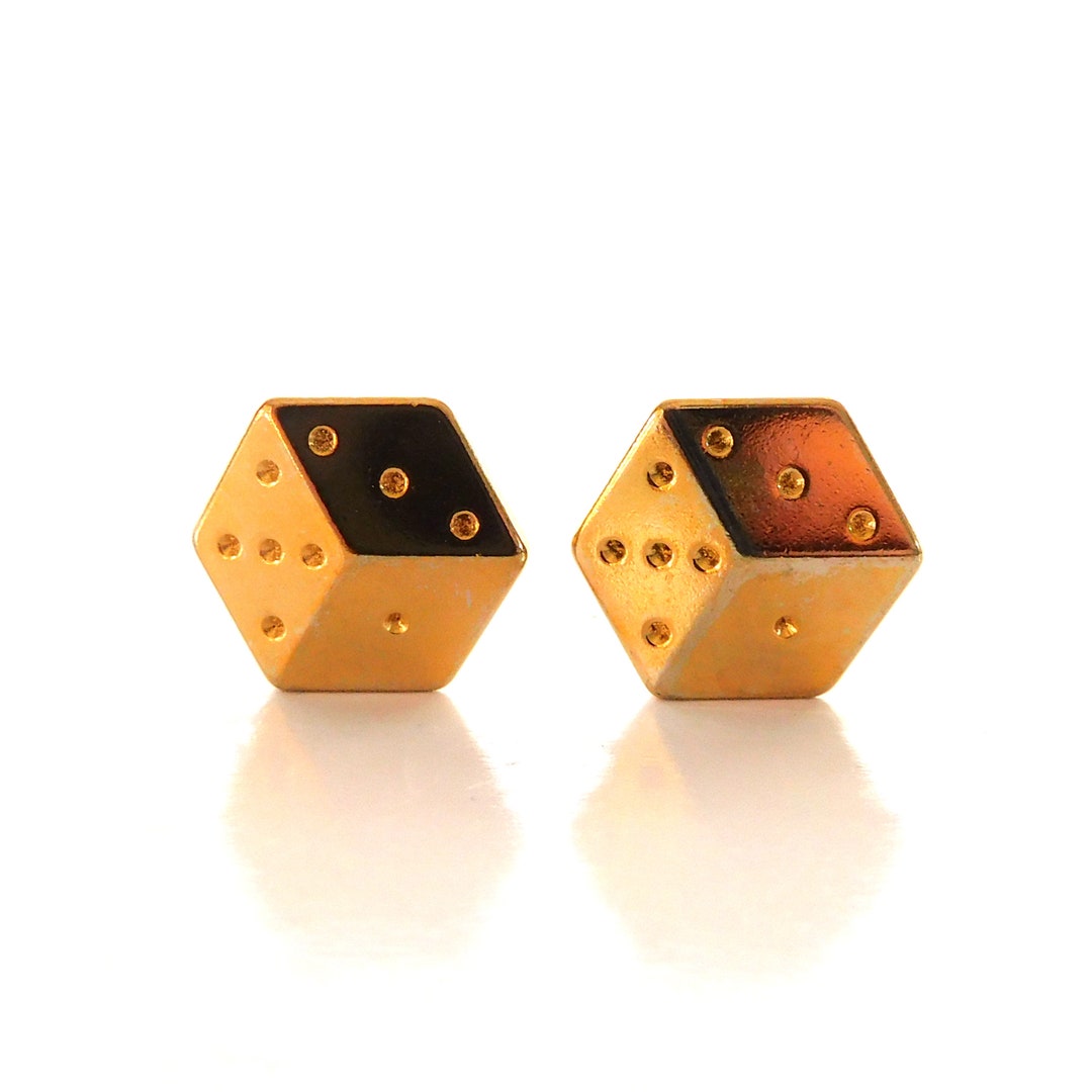 Gold Dice Buttons by Dill / Game Craft Embellishments - Set of TWO - Etsy