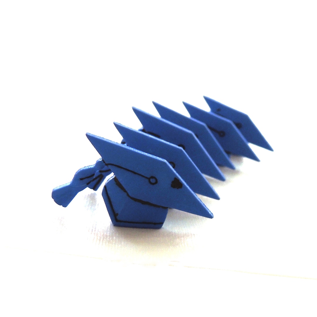 Blue Mortar Board Buttons by Buttons Galore / Novelty Sewing - Etsy