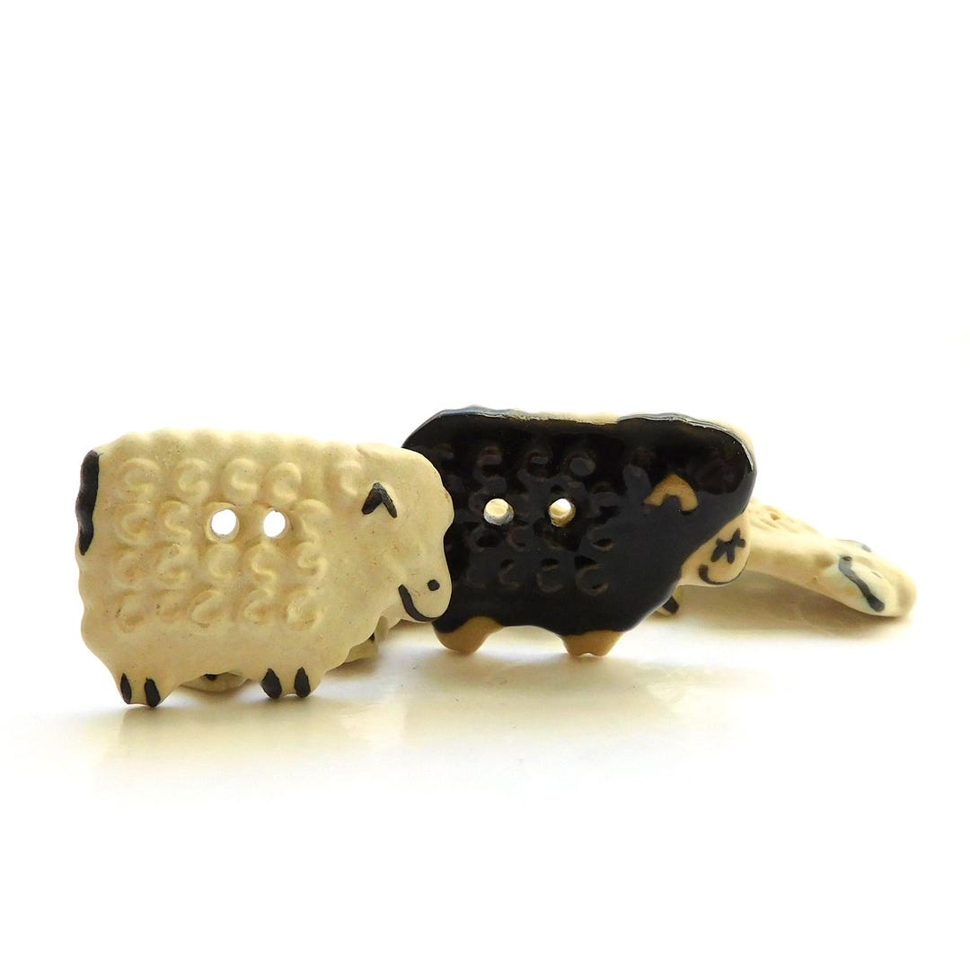 Sheep Clay Buttons by Incomparable Buttons Farm Animal Embellishments ...