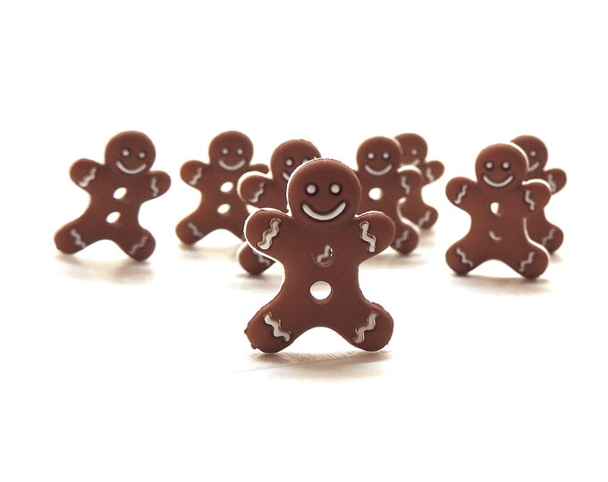 Gingerbread Man Buttons by Dress It up / Christmas Holiday Iced Cookie ...
