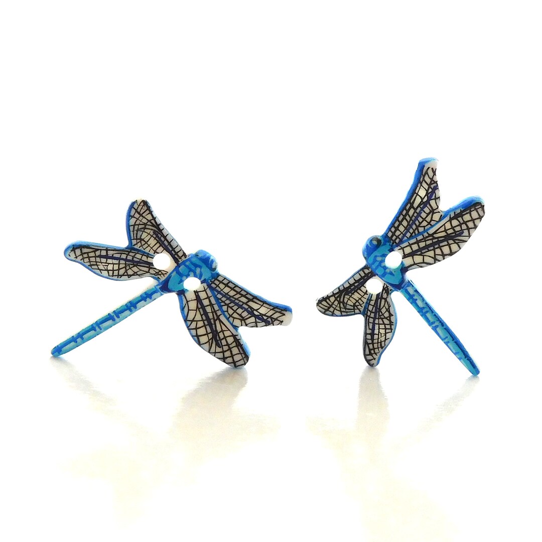 Dragonfly Buttons by Dill / Insect Sew Through Embellishments - Set of ...