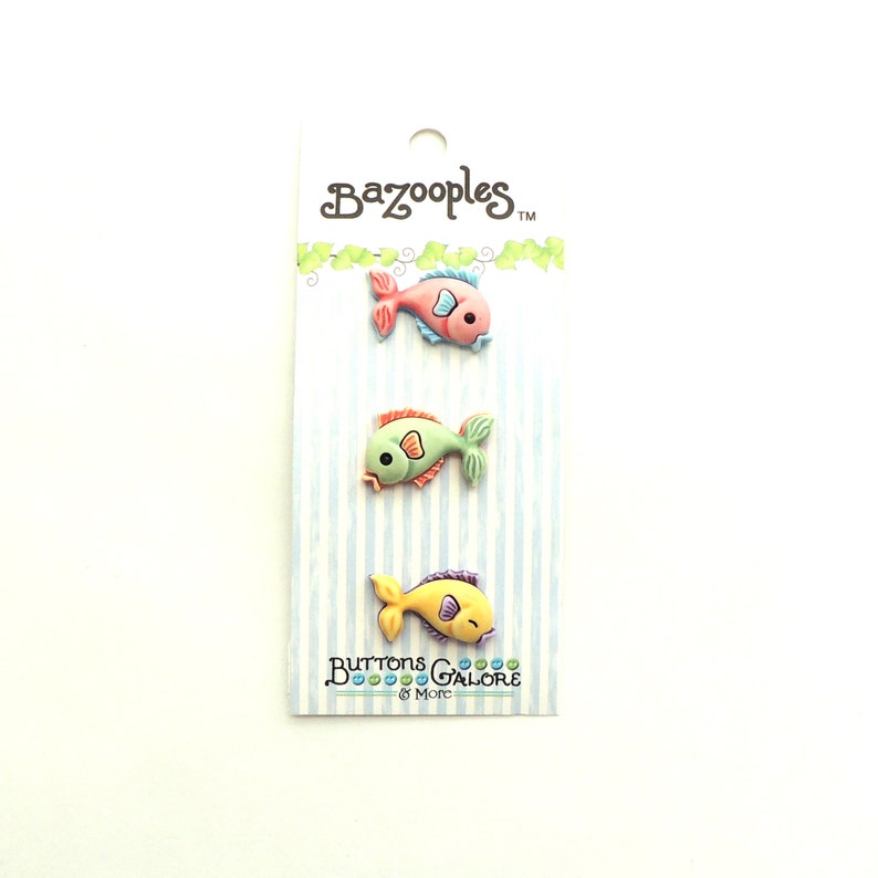 Bright Fish Buttons by Buttons Galore / Novelty Embellishments - Etsy