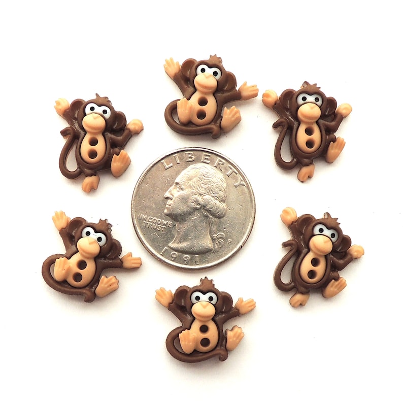 Sew Cute Monkeys Buttons by Dress It up / Novelty Sewing Embellishments Animals Zoo Cute Kids ...