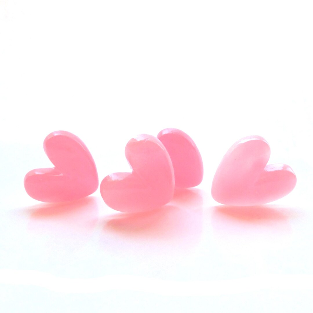Pink Glitter Heart Flat Back Embellishments / Love Flatback Valentine's ...