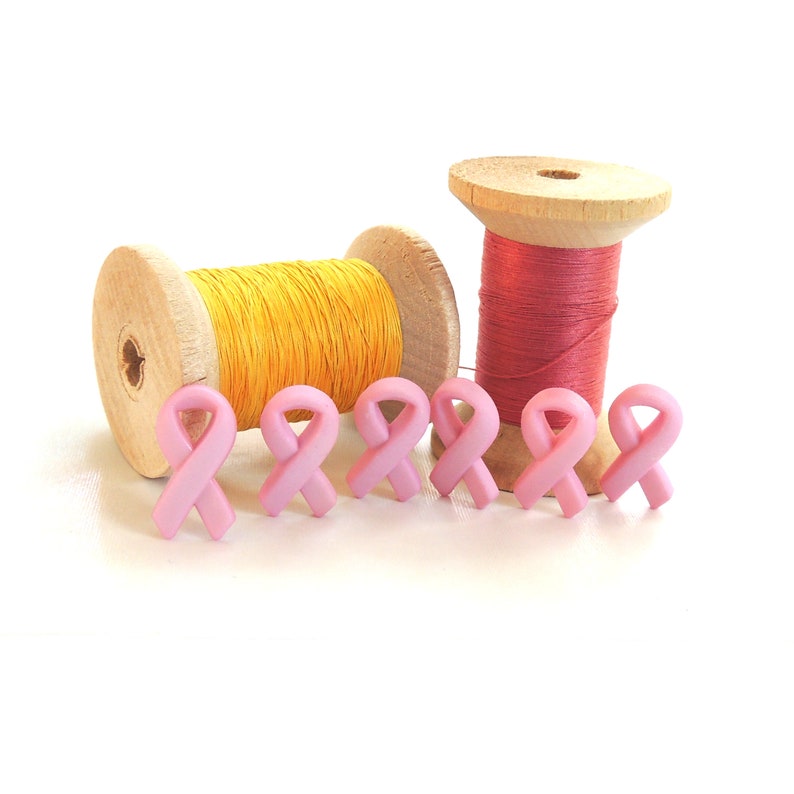 Pink Ribbon Buttons by Buttons Galore // Novelty Sewing Button | Etsy