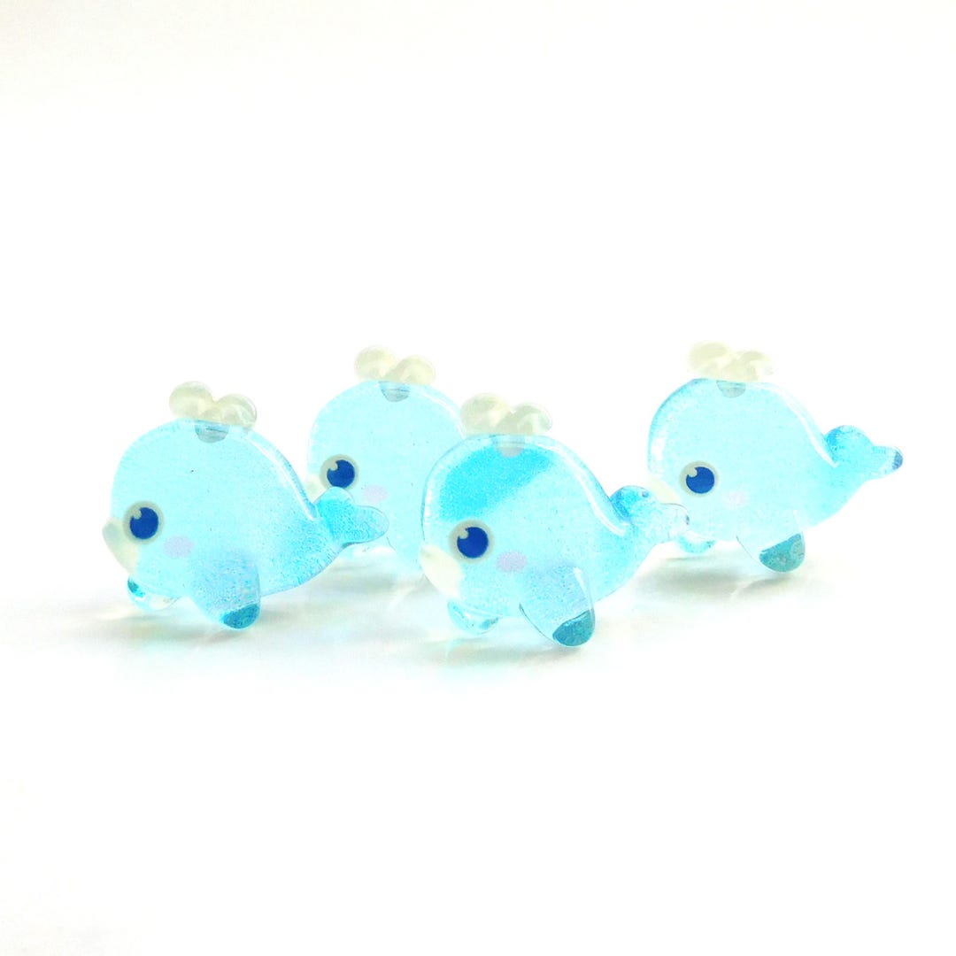 Translucent Blue Whale Flat Back Embellishments / Ocean Animal Flatback ...