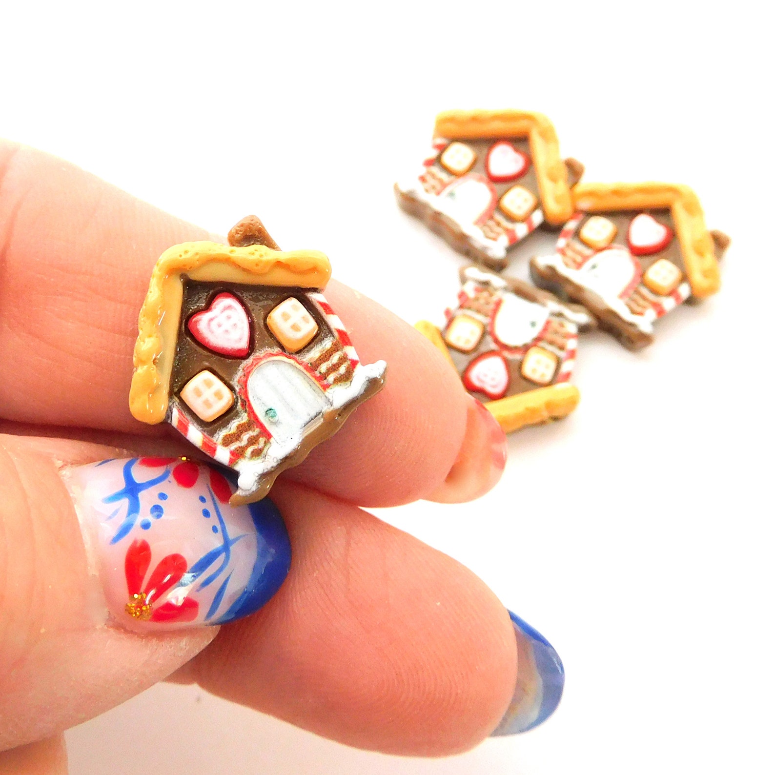 Small Gingerbread House Flat Back Embellishments / Christmas Flatback ...