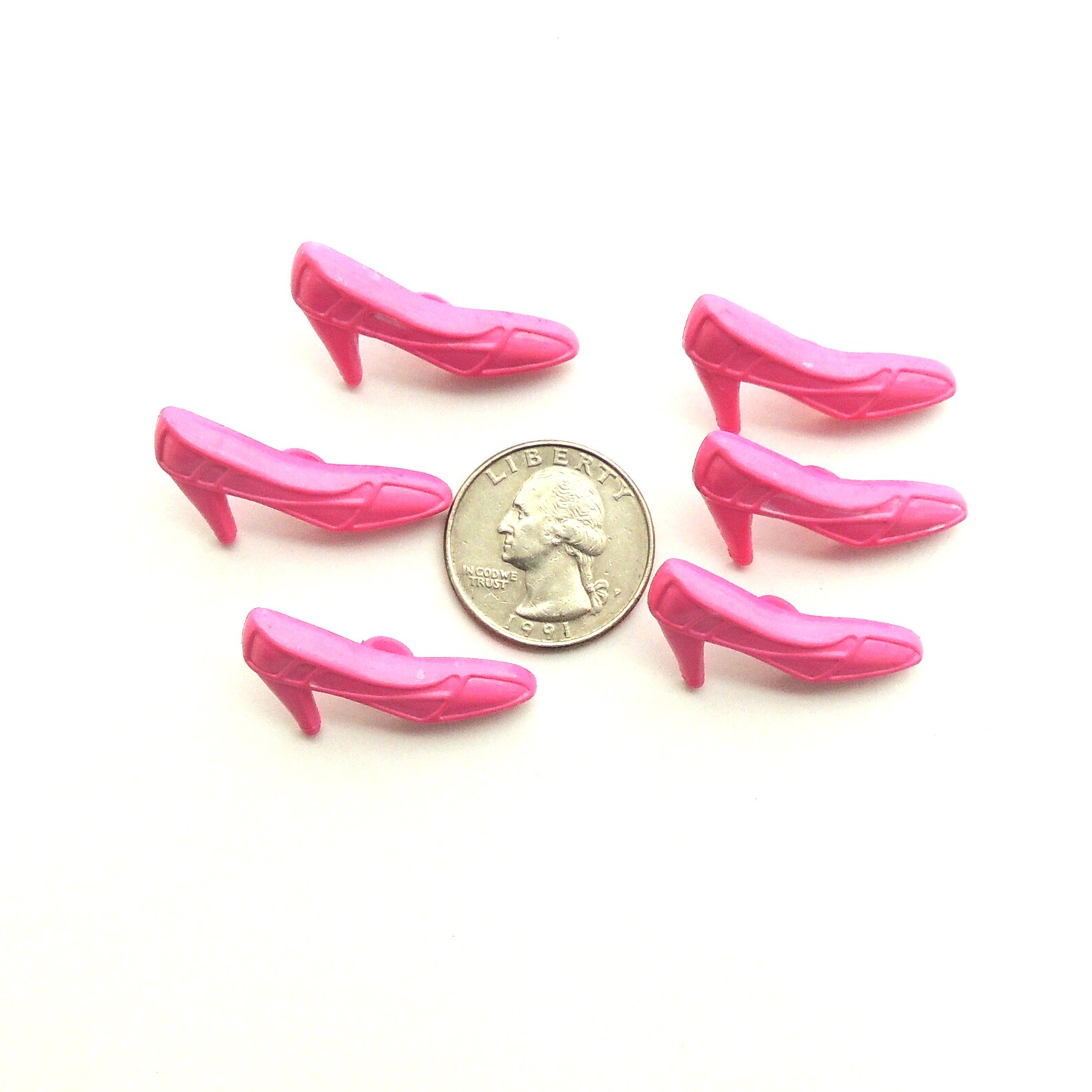 Pink High Heel Shoe Buttons by Buttons Galore // Fuchsia - Etsy