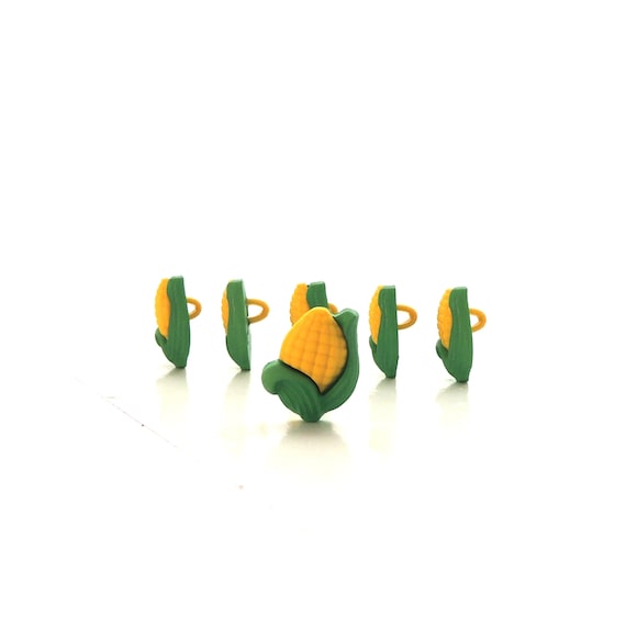 Corn Buttons by Buttons Galore / Sewing Novelty Summer Crafts | Etsy