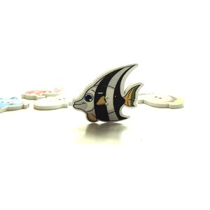 Wood Sea Creature Buttons // Ocean Fish Chipboard Embellishments - Etsy