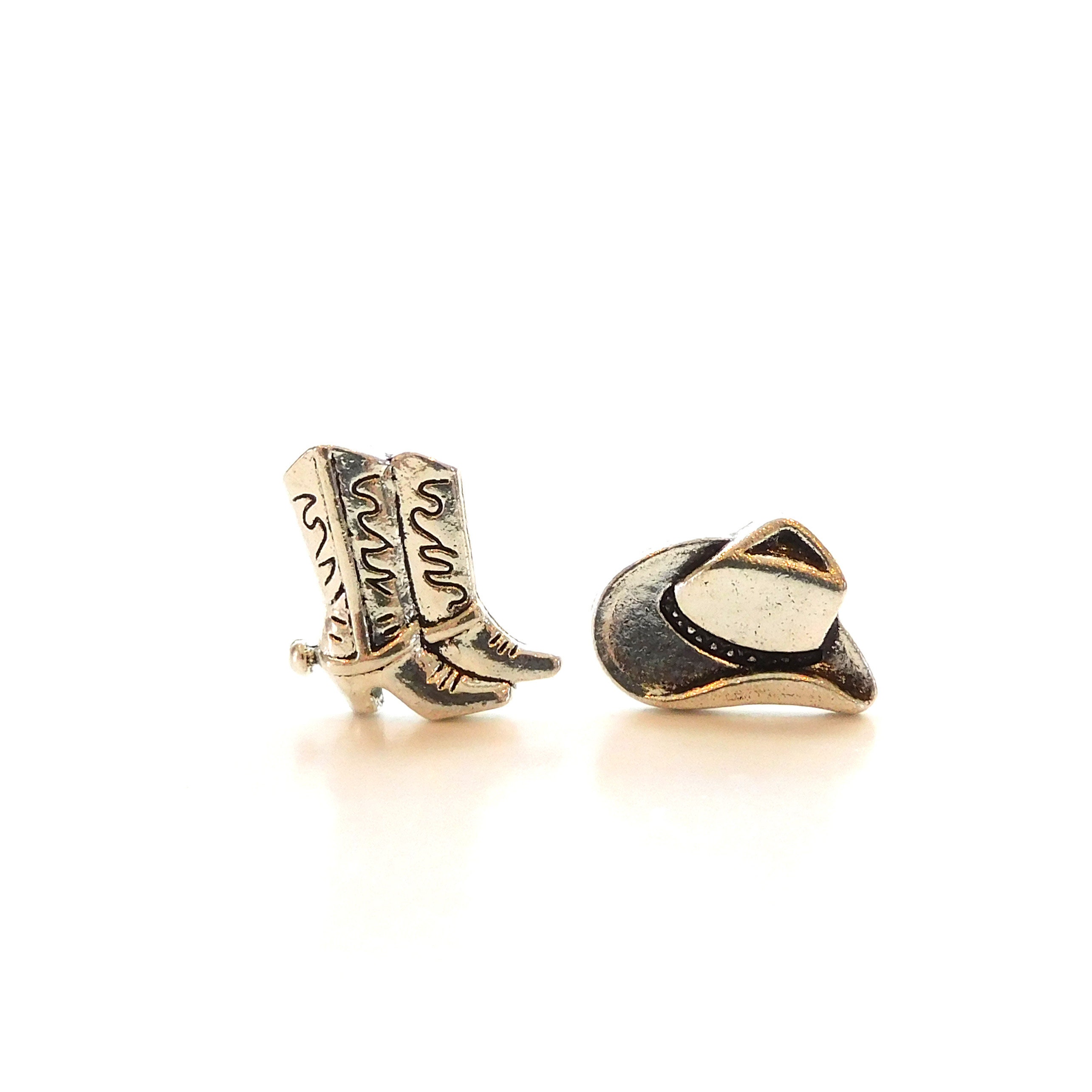 Silver Cowboy Hat and Boots Buttons / Western Craft - Etsy