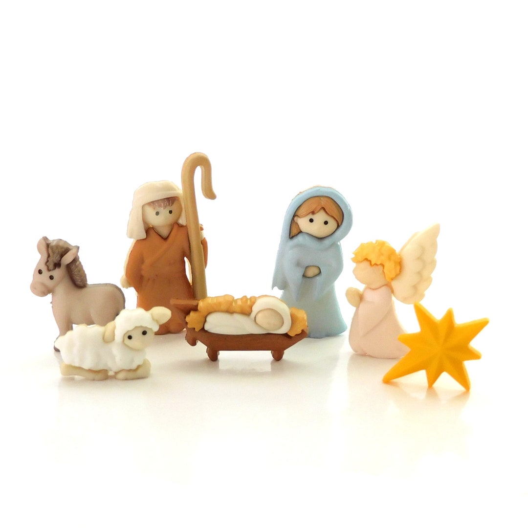 Nativity Buttons by Dress It up //christmas Craft Embellishments - Etsy