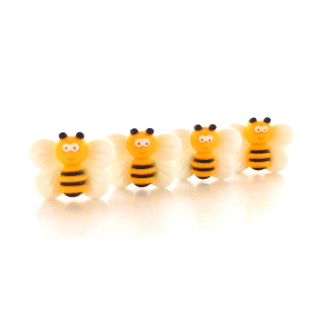 Smiling Bee Flat Back Embellishments / Insect Flatback Resin Cabochons ...