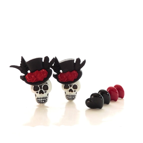 Sir Goth Skull Buttons by Let's Get Crafty / Halloween | Etsy
