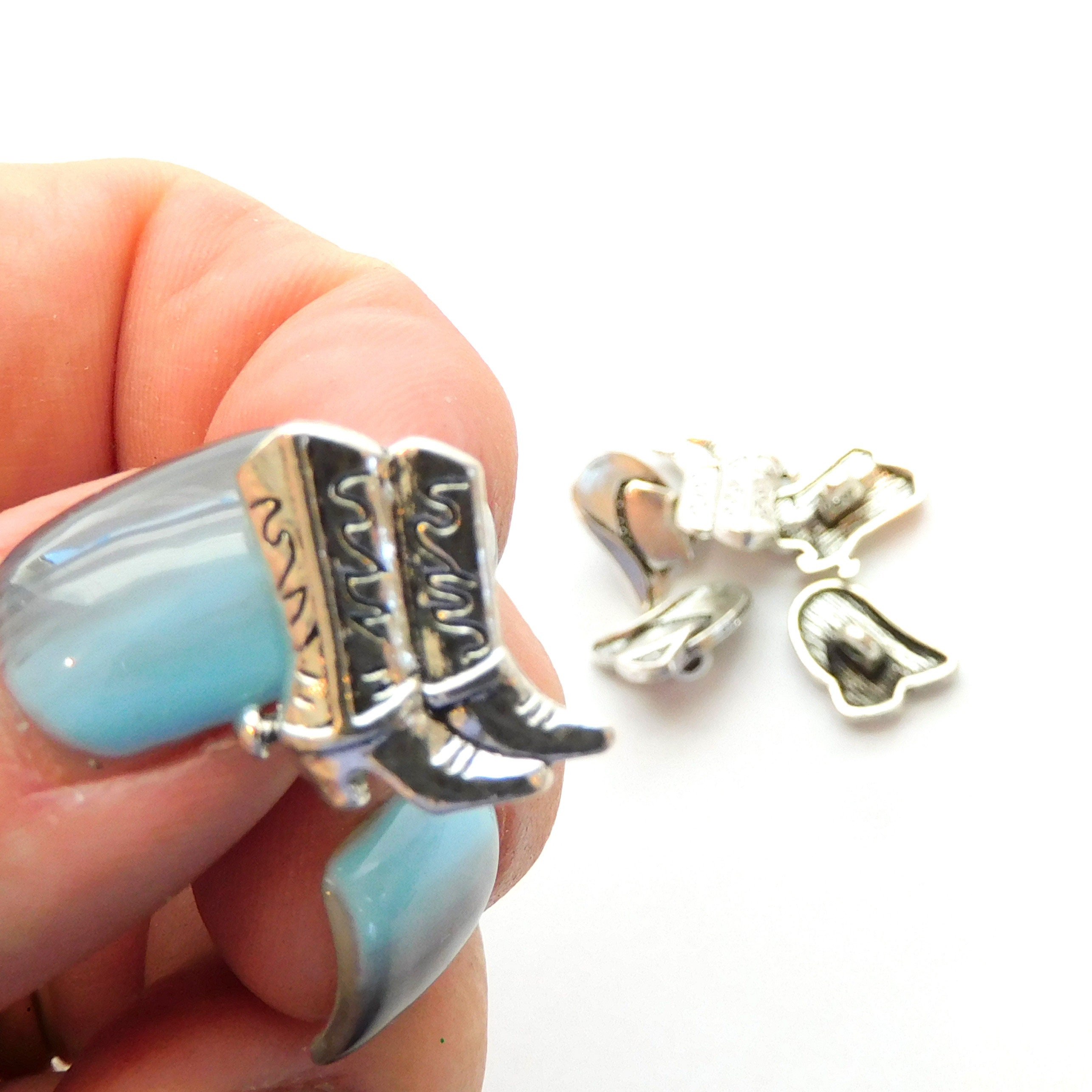 Silver Cowboy Hat and Boots Buttons / Western Craft - Etsy