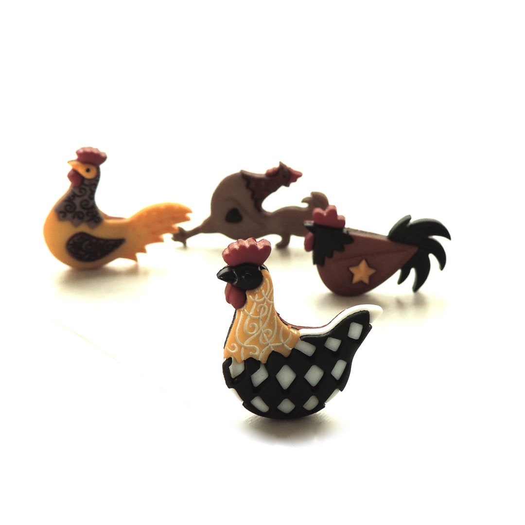 Hen House Chicken Buttons by Dress It up / Jesse James Rooster ...