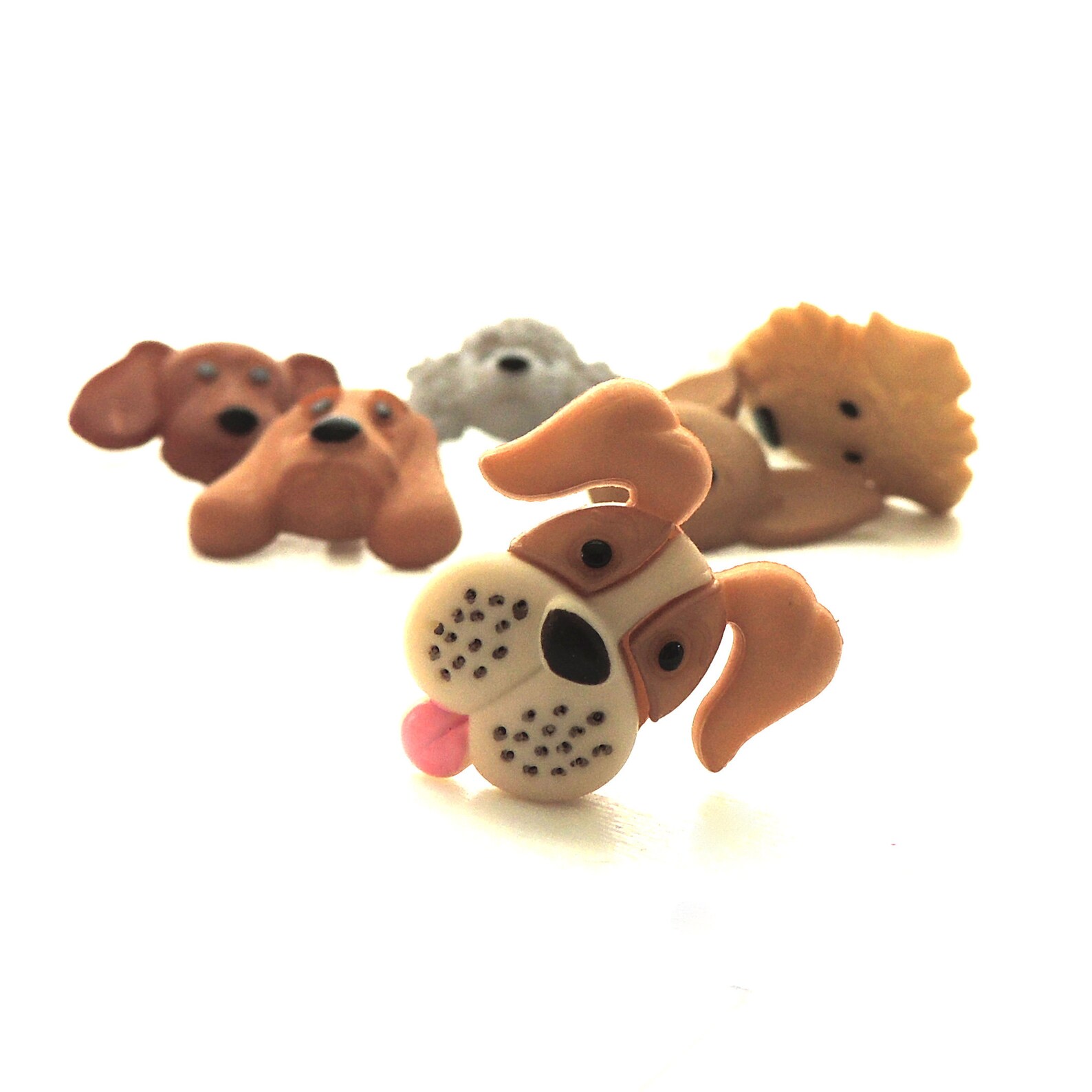 Fuzzy Faces Dog Head Buttons Dress It up / Jesse James Novelty | Etsy