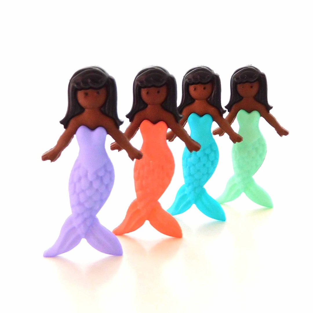 Mermaid Buttons: Fintastic Friends Ocean Embellishments - Set of FOUR ...