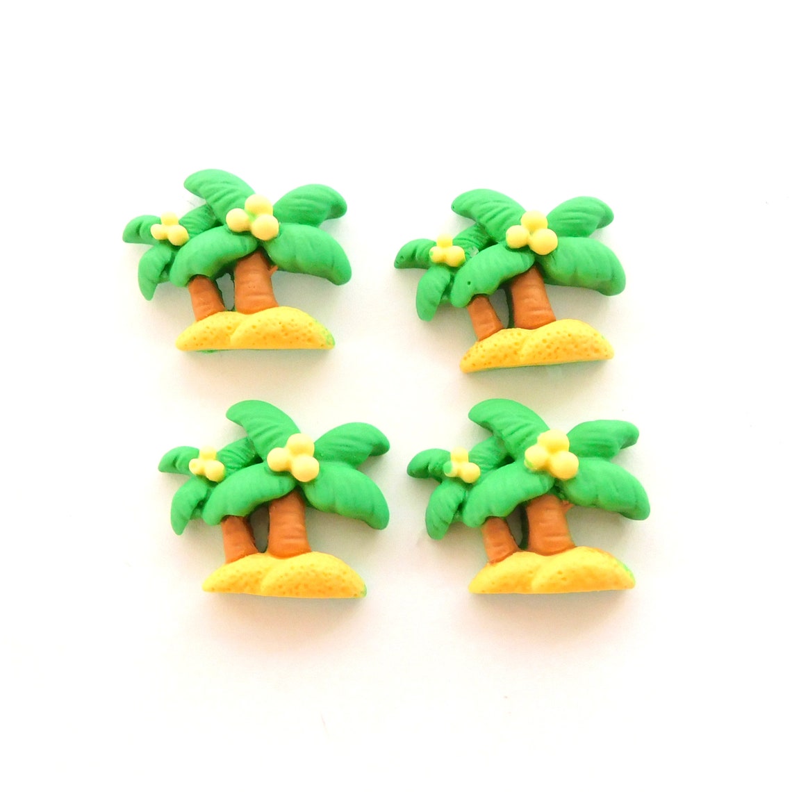 Palm Tree Flat Back Embellishments / Beach Flatback Resin Cabochons ...