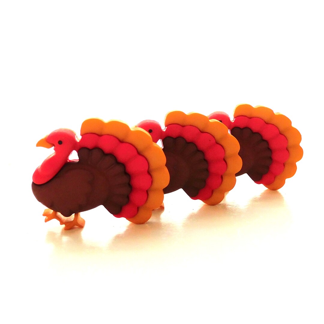 Turkey Buttons by Shelly's Buttons / Thanksgiving Bird Embellishments ...