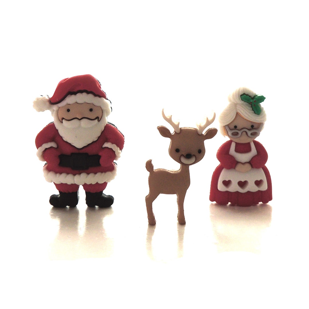 Mr. & Mrs. Claus Buttons by Dress It up // Jesse James Christmas ...