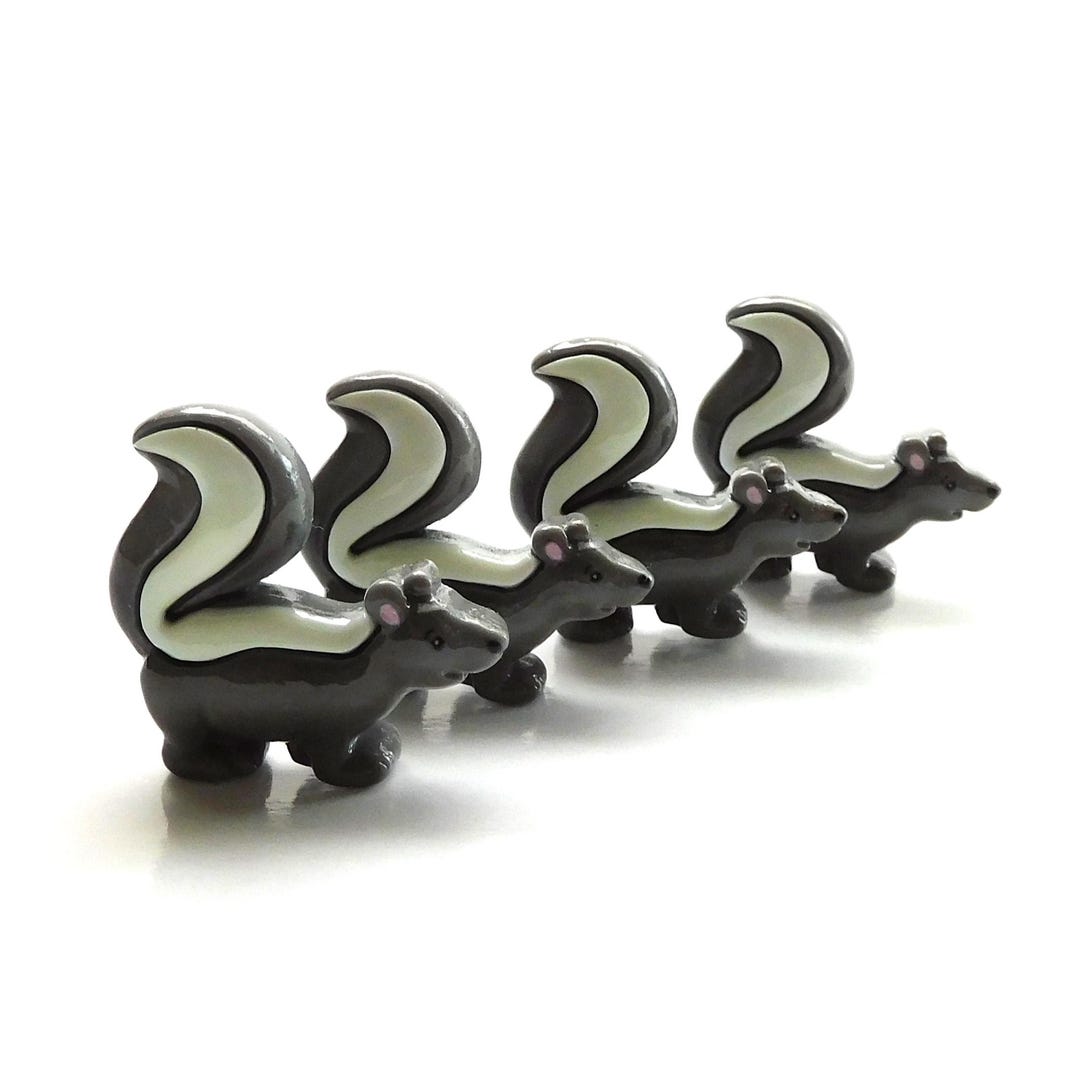 Gray Skunk Flat Back Embellishments: Animal Decorations - Set of FOUR ...