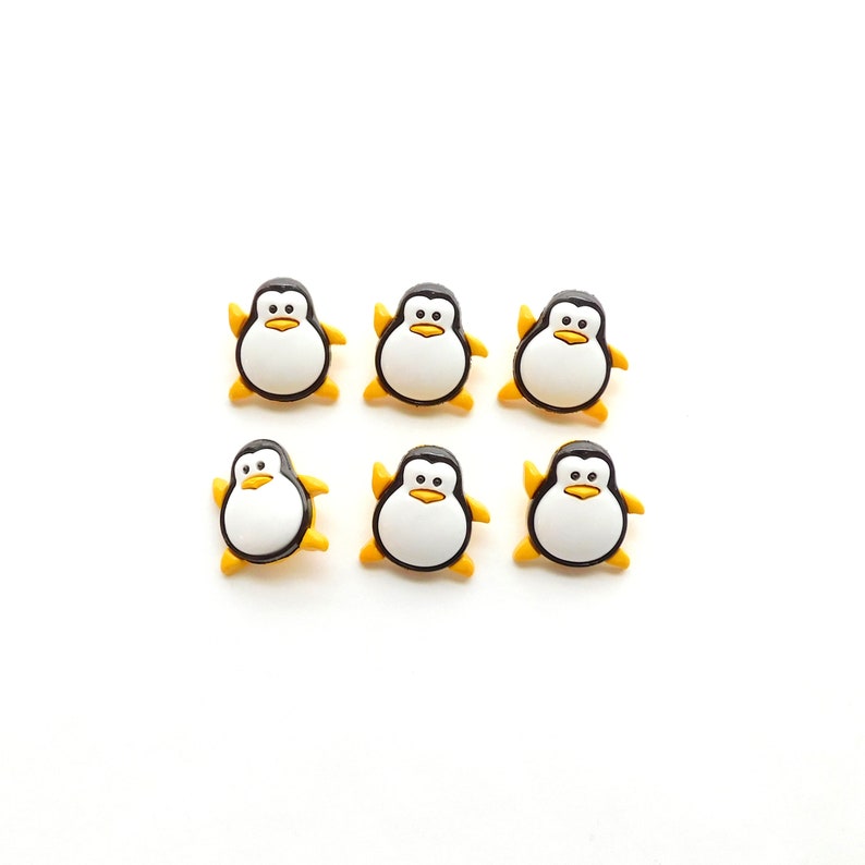 Waving Penguin Buttons Buttons Galore / Animal Craft | Etsy