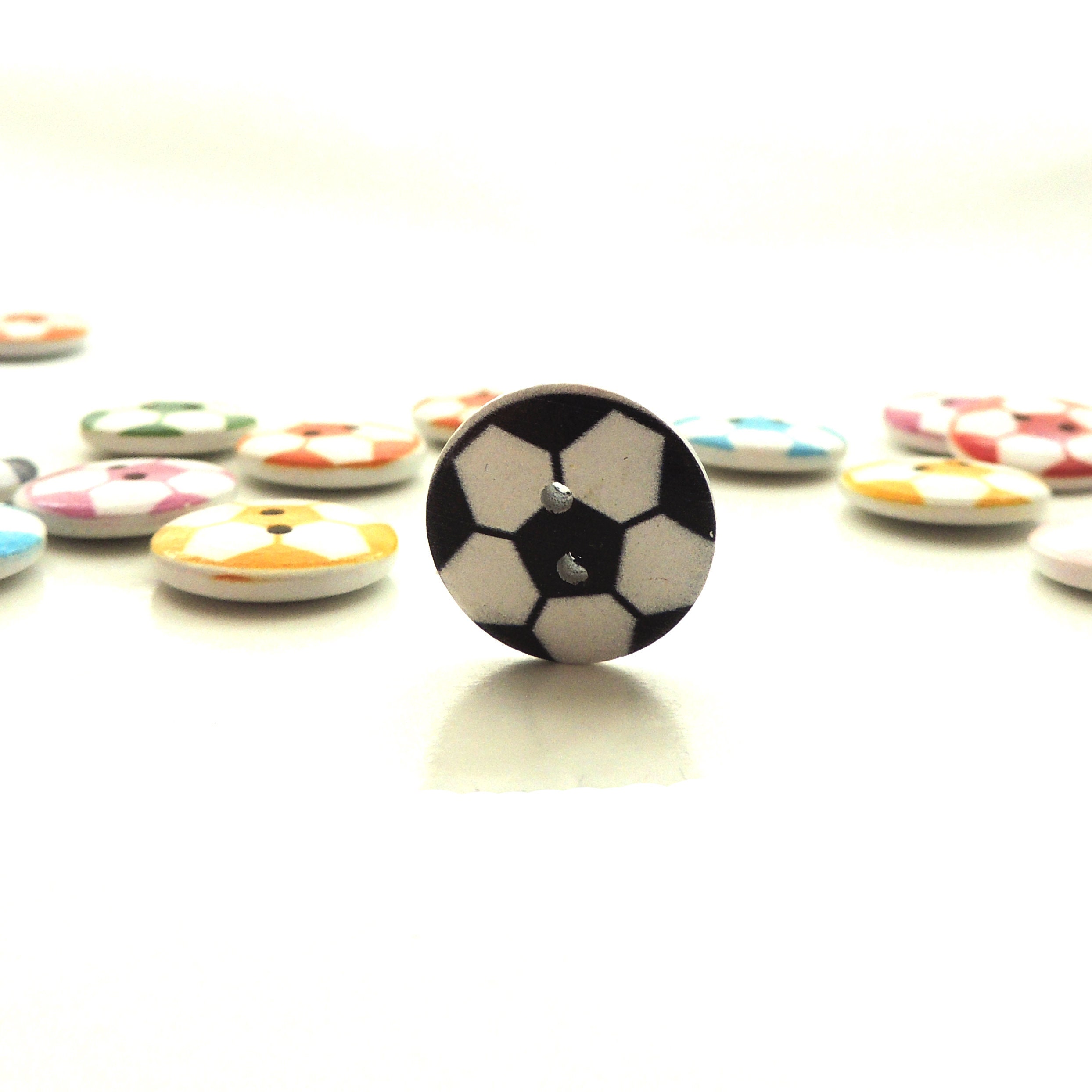 Wood Soccer Ball Buttons // Football Sports Sewing - Etsy