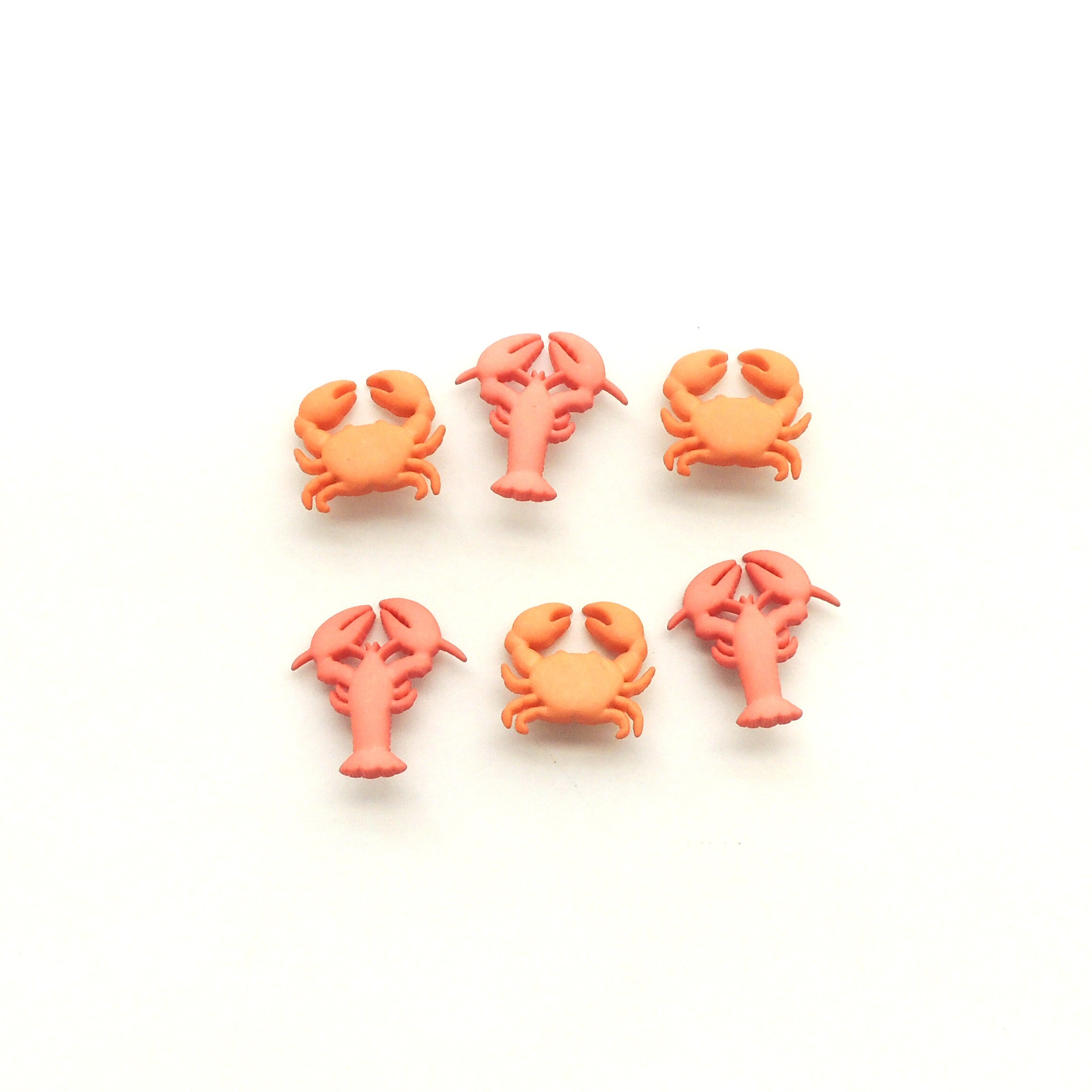 Crab and Lobster Buttons: Seaside Craft Embellishments - Etsy