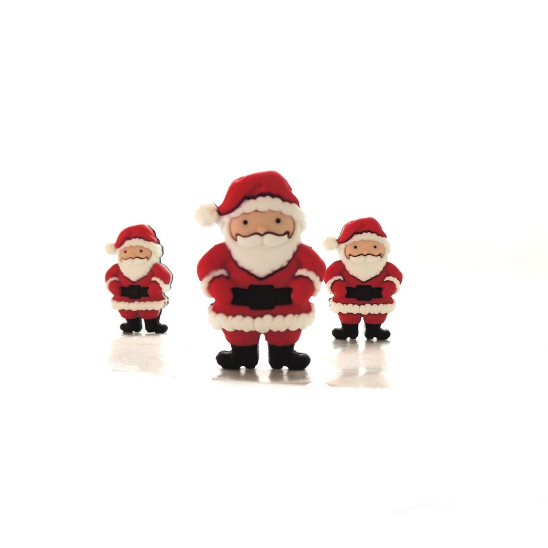 Santa Claus Buttons: Holiday Craft Embellishments (set of 3 or 6) - Etsy