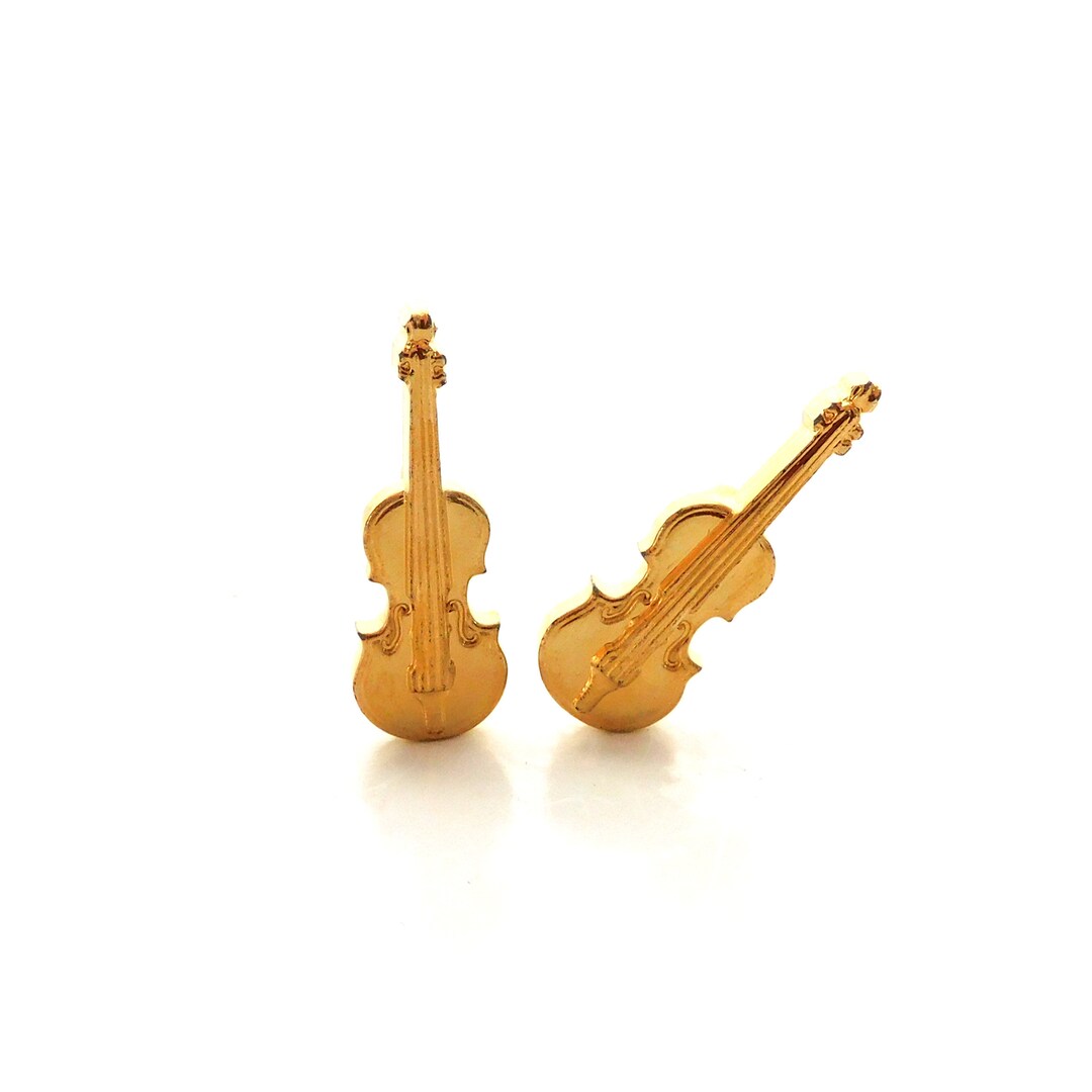 Gold Violin Buttons by Dill / Music Craft Embellishments - Set of TWO ...