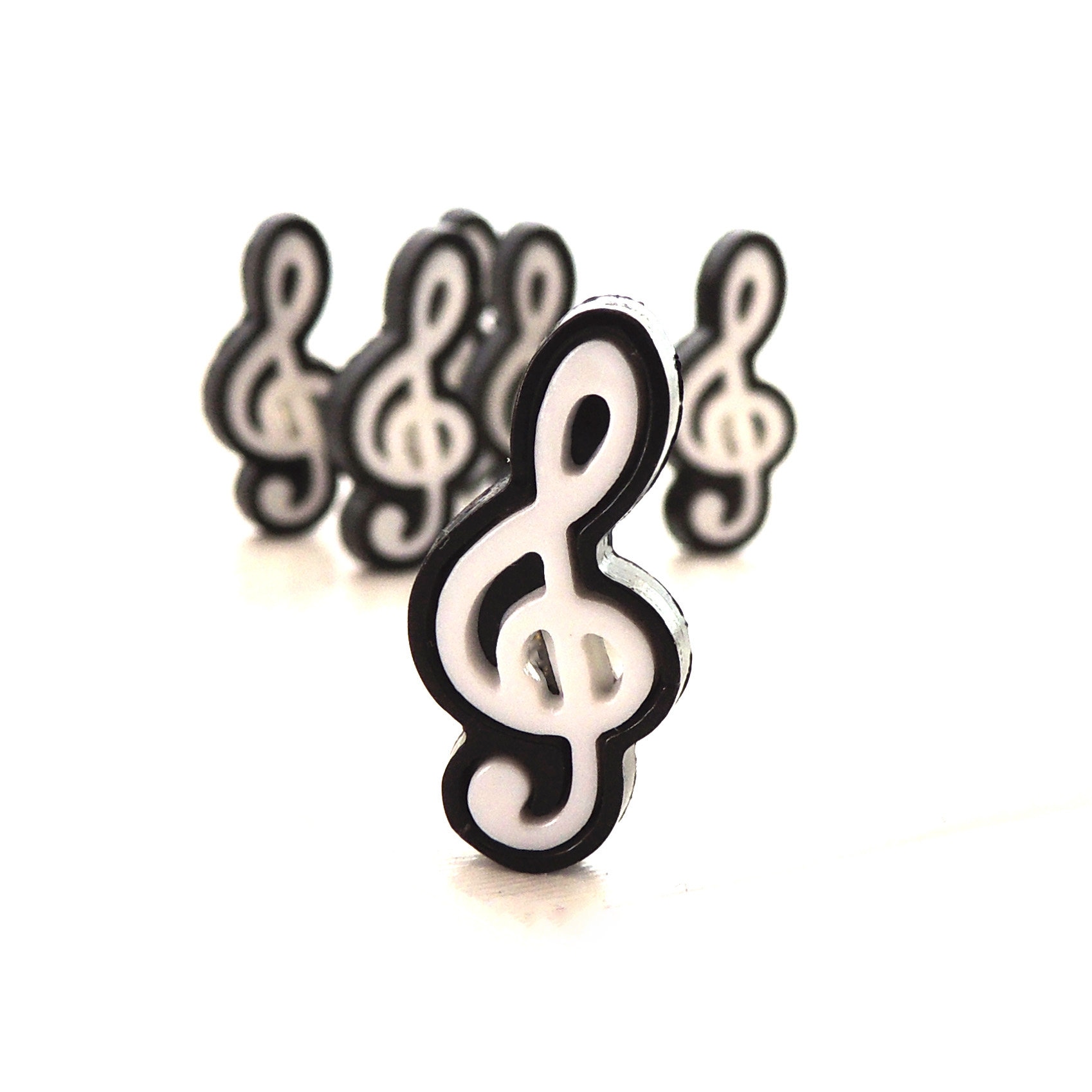 Treble Clef Buttons by Buttons Galore // Music Black and White | Etsy