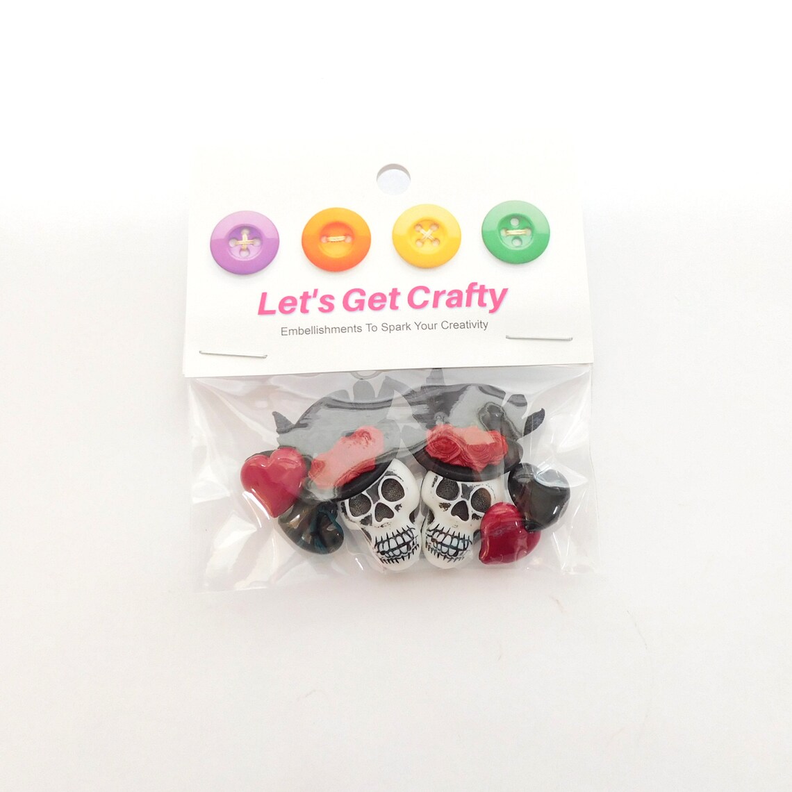 Sir Goth Skull Buttons by Let's Get Crafty / Halloween Craft ...